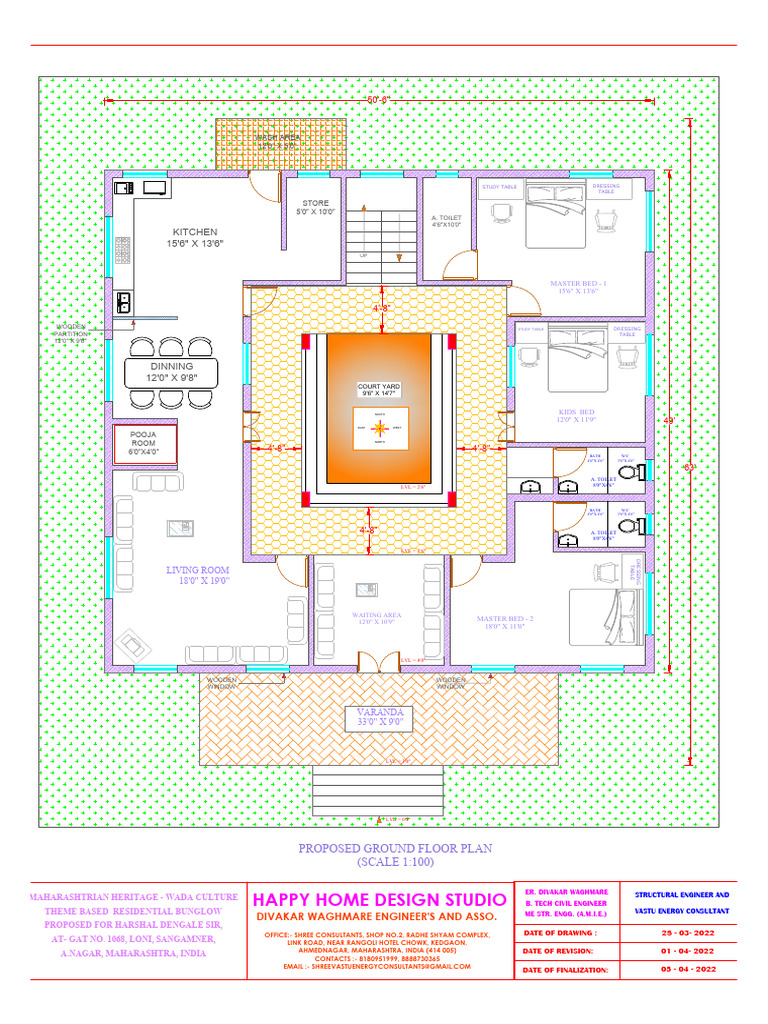 MR Harshal Working Drawings 10-04 - 2022-GF Plan | PDF