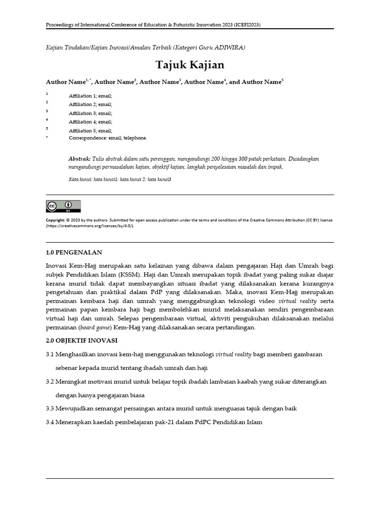 Template Kajian-Inovasi Proceedings | PDF