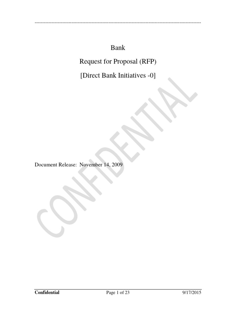 Bank RFP Sample | PDF | Request For Proposal | World Wide Web