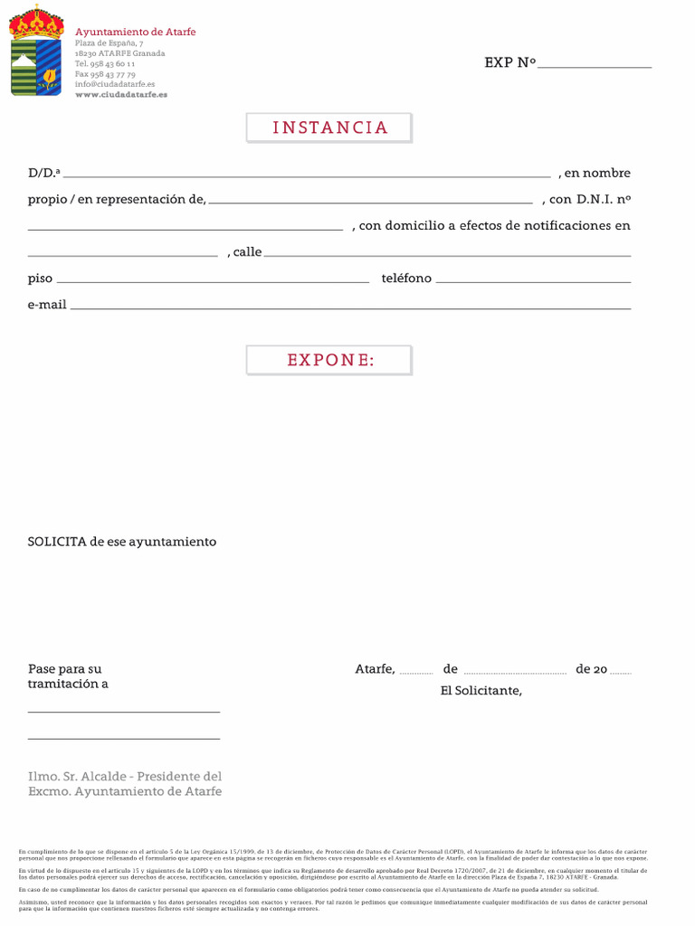 Formulario Instancia | PDF