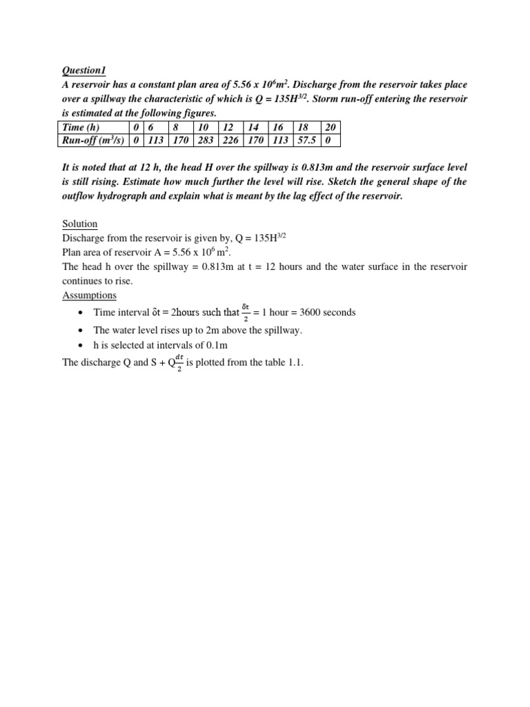 WRE Solutions For Assignment 2 | PDF | Flood | Levee