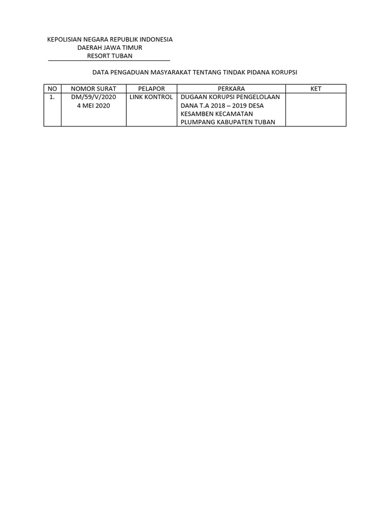 Dumas Korupsi | PDF