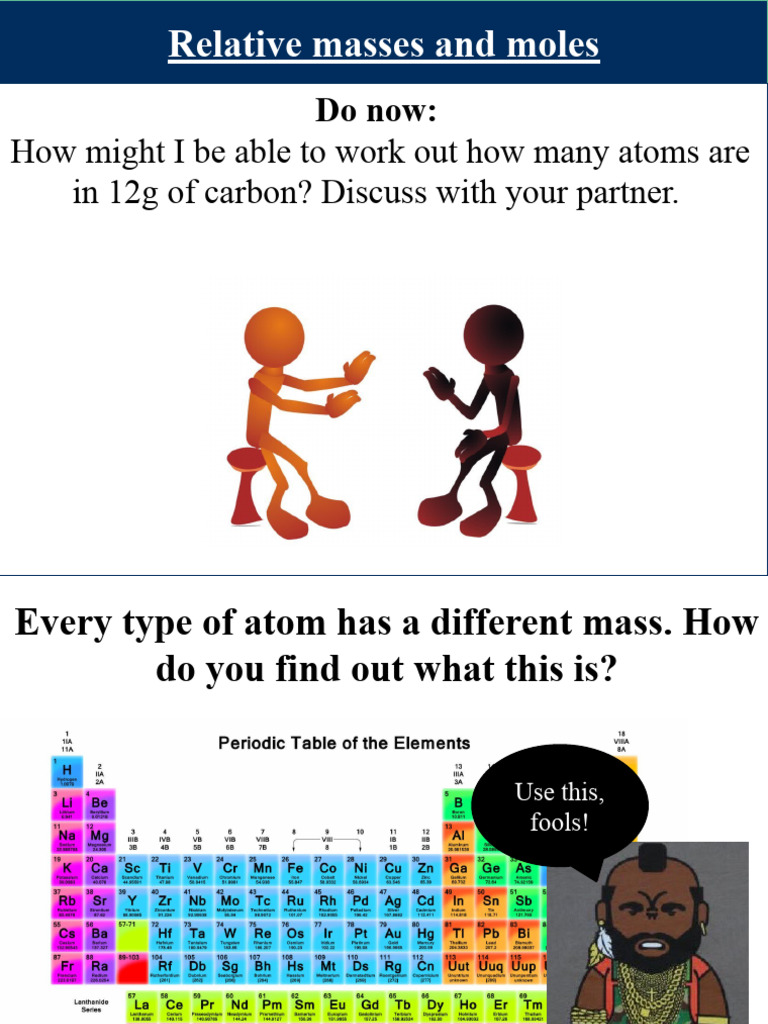 IGCSE Chemistry Lesson 2 Relative Masses and Moles | PDF | Mole (Unit) | Chemical Elements