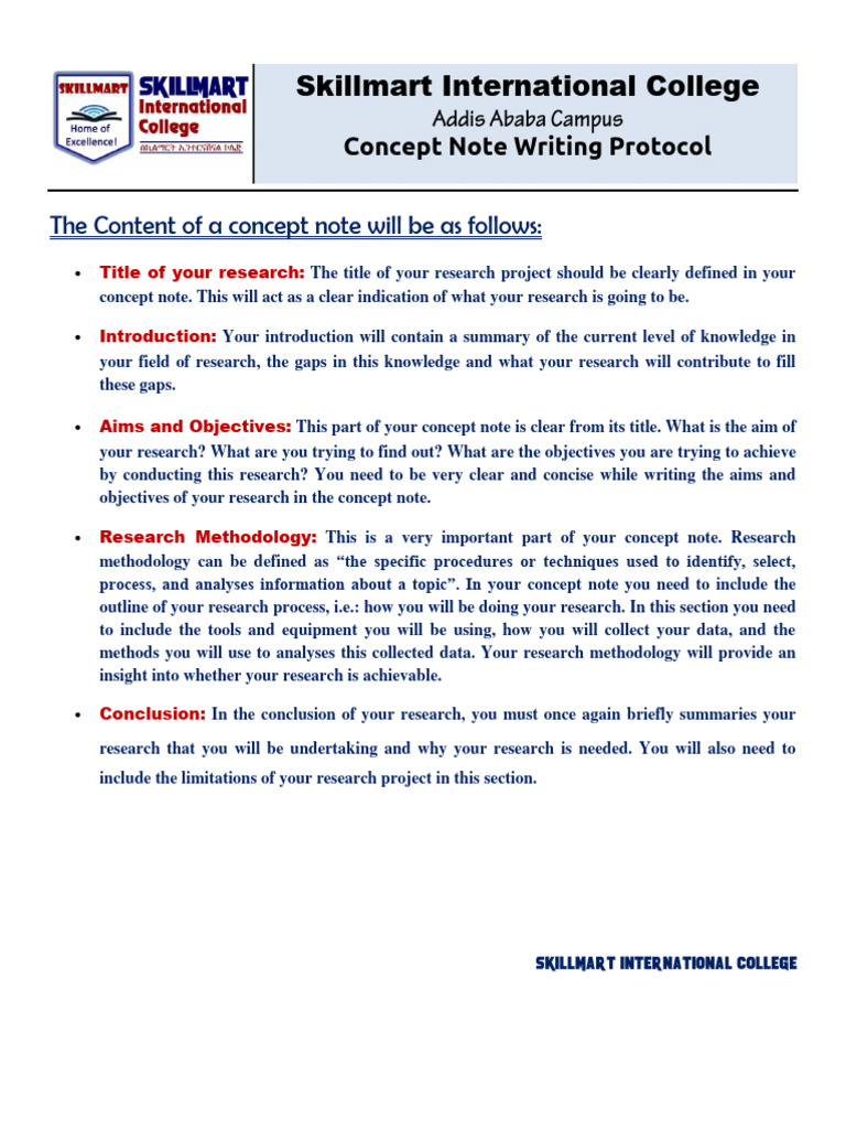 01 - Concept Note Writing Protocol | PDF