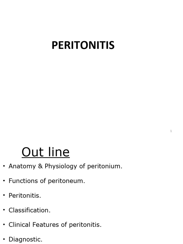 1 Peritonitis | Download Free PDF | Peritoneum | Medical Specialties
