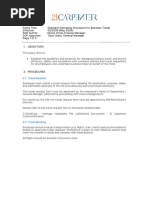 Employee Travel SOP Overview | PDF | Per Diem