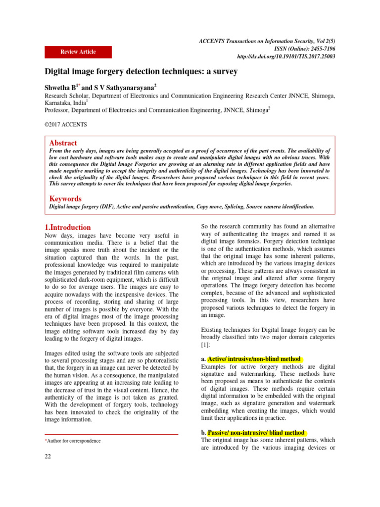 Digital_image_forgery_detection_techniques_a_surve | PDF | Charge ...