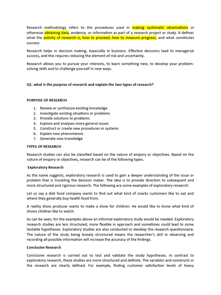 BRM Final Ans | PDF | Sampling (Statistics) | Methodology