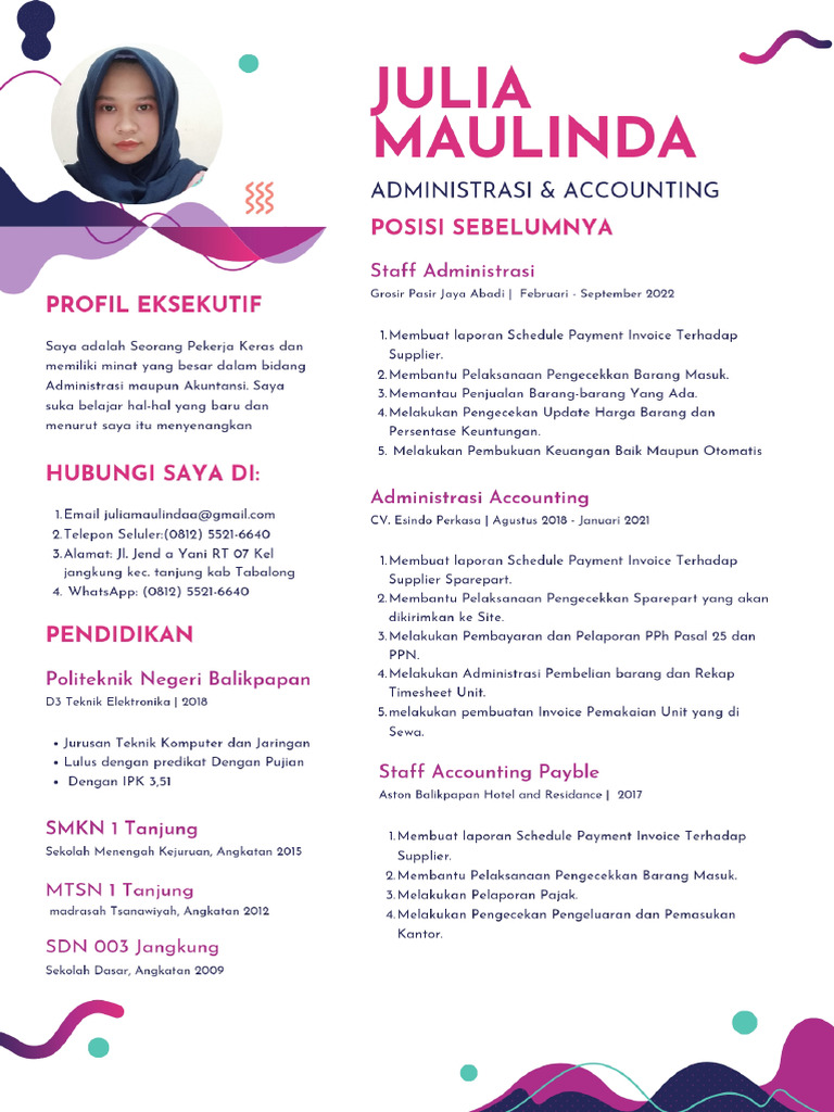 CV Julia Maulinda-Admin Support | PDF