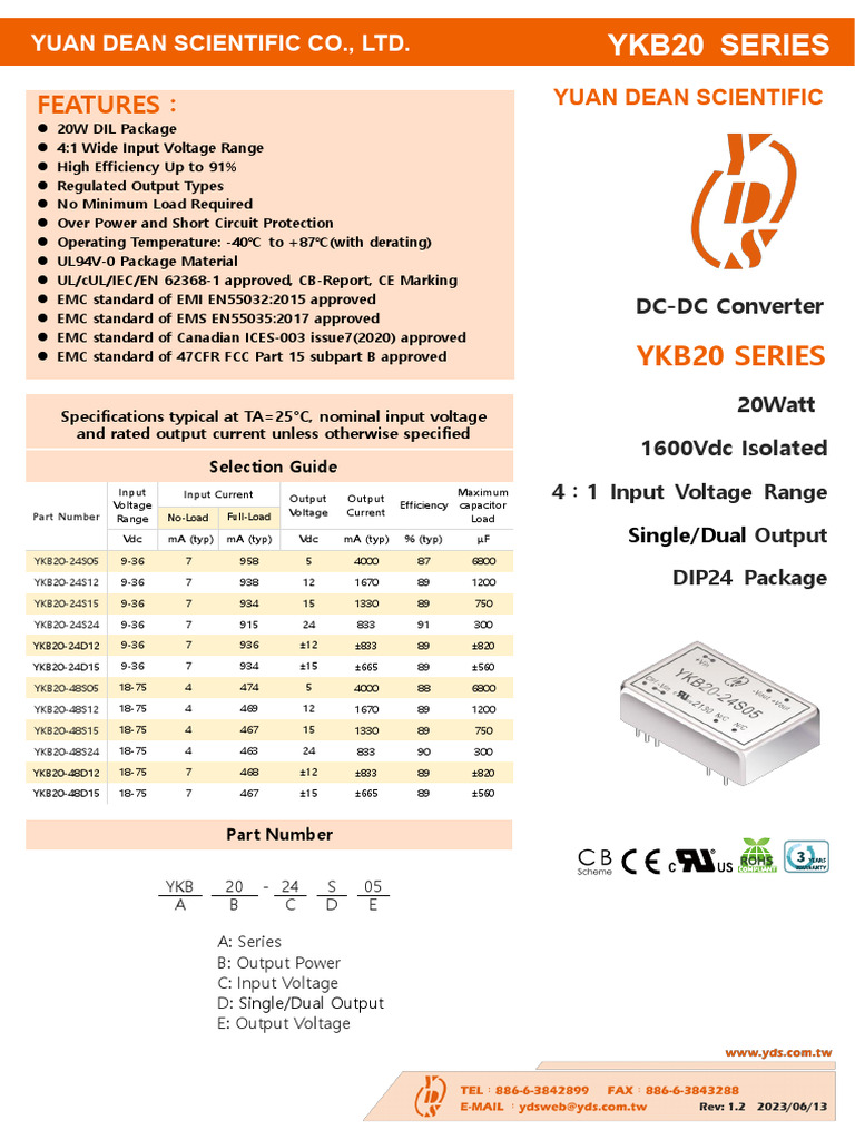 YKB20 Series | PDF | Power Supply | Electrical Engineering