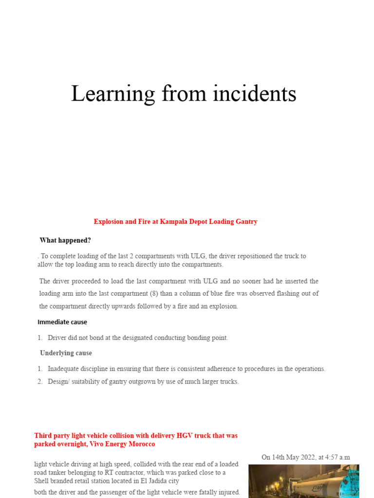 Learning From Incidents | PDF | Truck | Transport