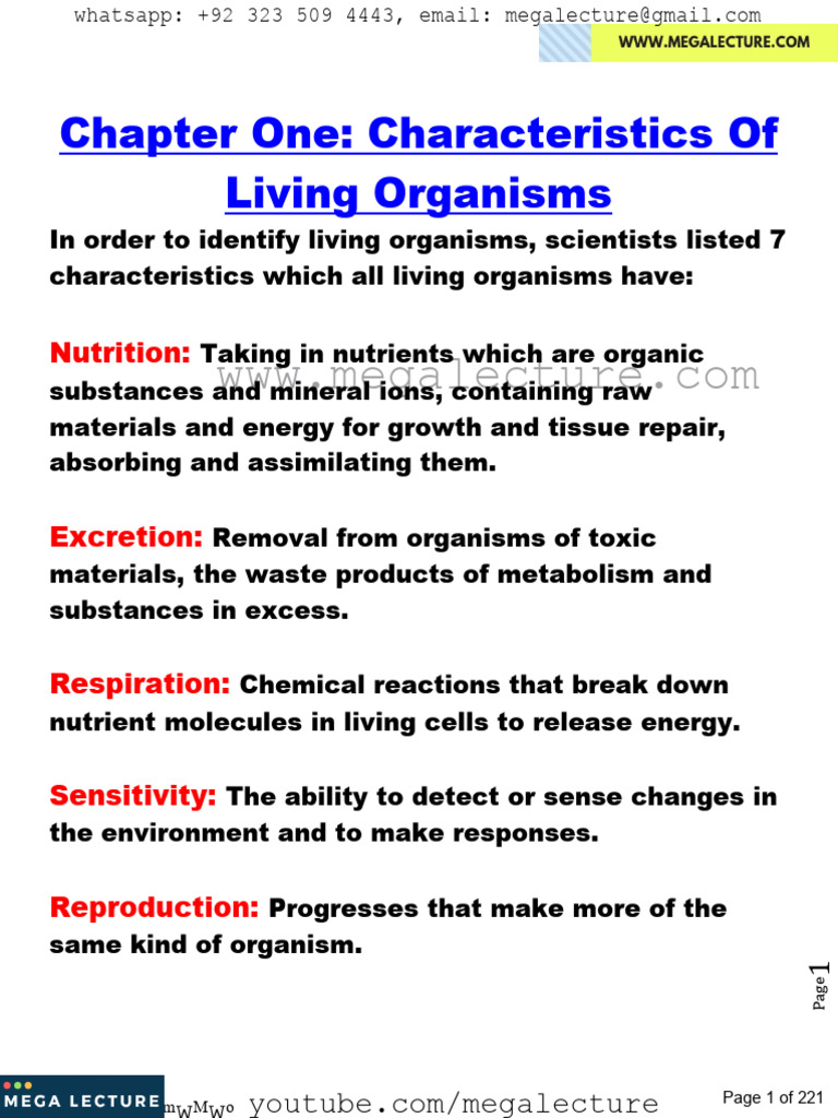 O Level Biology Notes | PDF | Diffusion | Osmosis