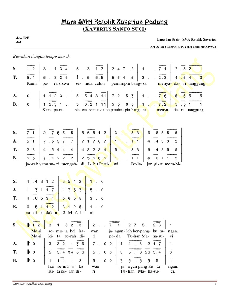 Mars SMA Katolik Xaverius | PDF