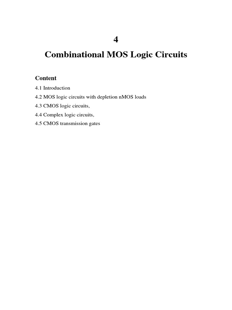 Unit 4 CMOS Combinational Logic | PDF | Logic Gate | Mosfet