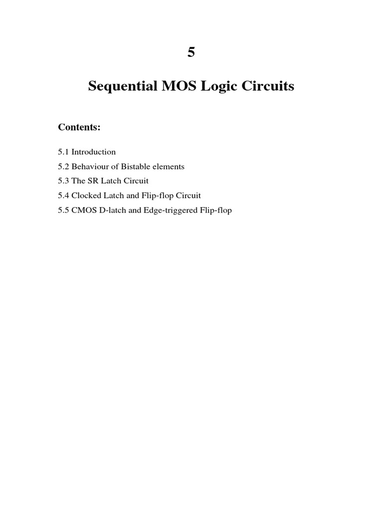 SR Latch and Sequential MOS Circuits | PDF | Logic Gate | Computer ...