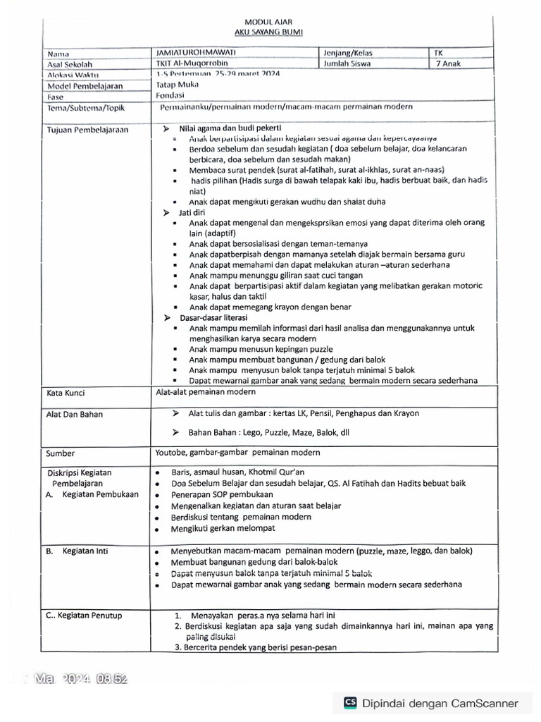 Modul Ajar Bu Jami | PDF