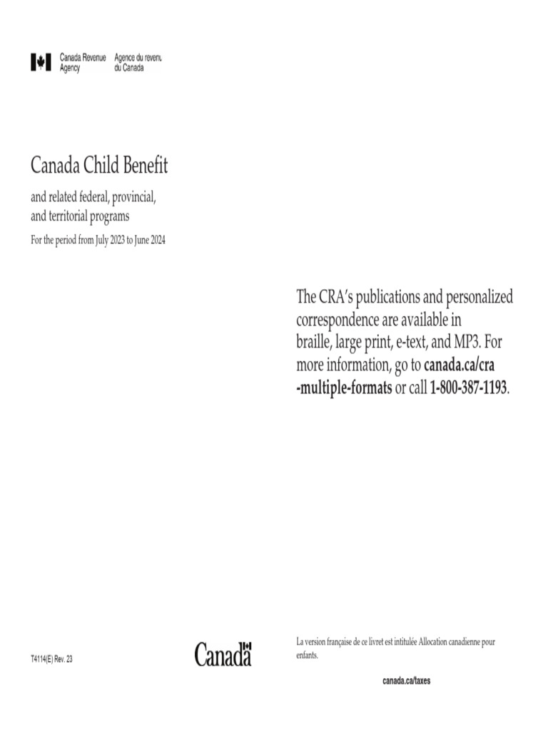 Canada Child Benefit Overview 2023-2024 | PDF | Government Finances | Taxes
