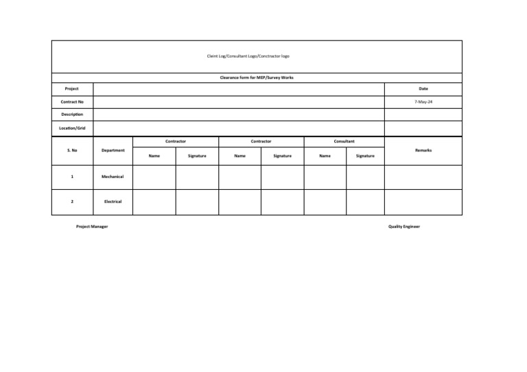 MEP Clearance Form Template | PDF