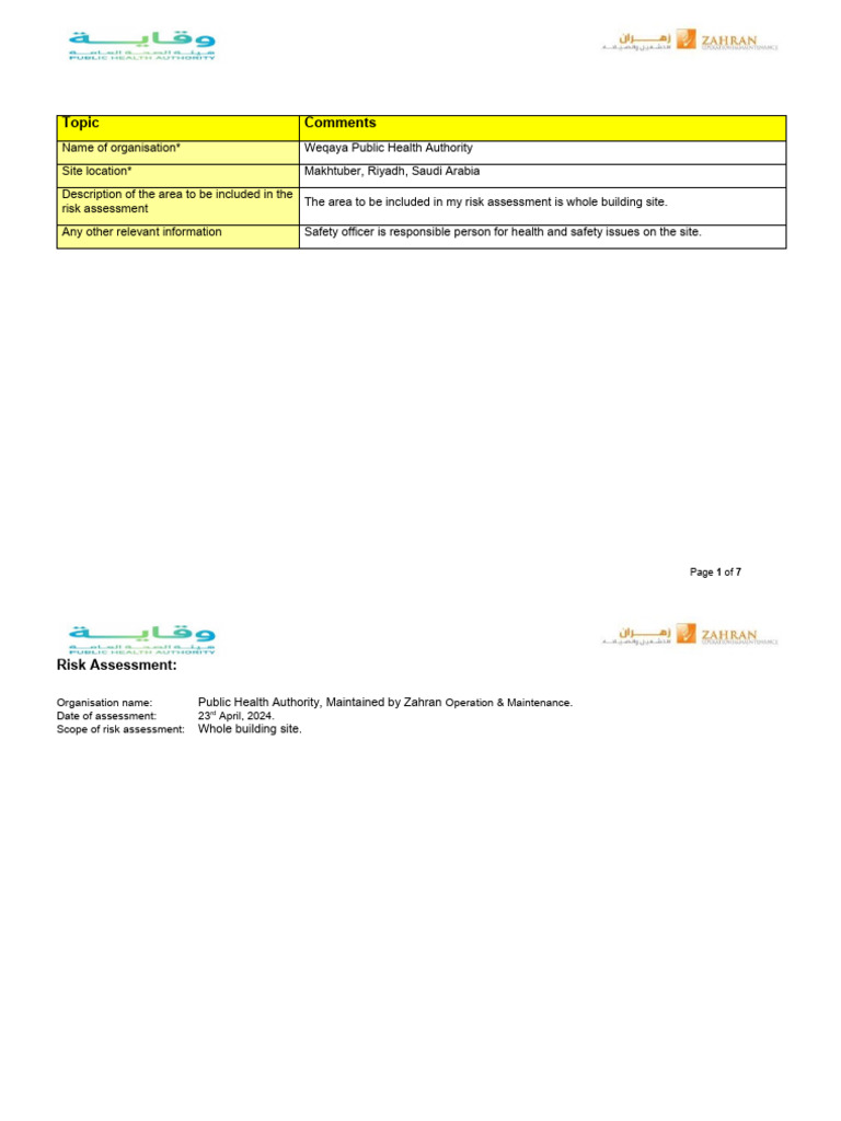 Pest Control Risk Assessment Report | PDF | Risk Assessment | Risk
