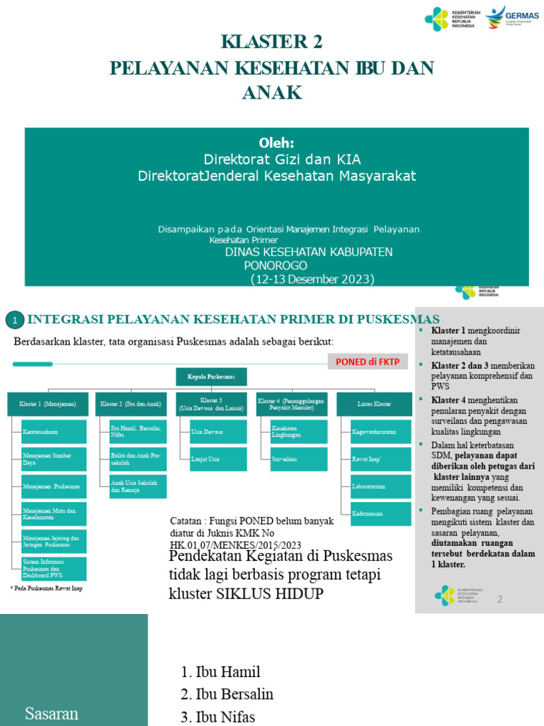 Klaster 2 Dan 3 Kesmas | PDF