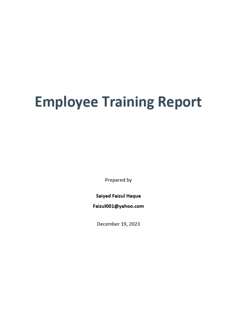 Employee Training Report | PDF