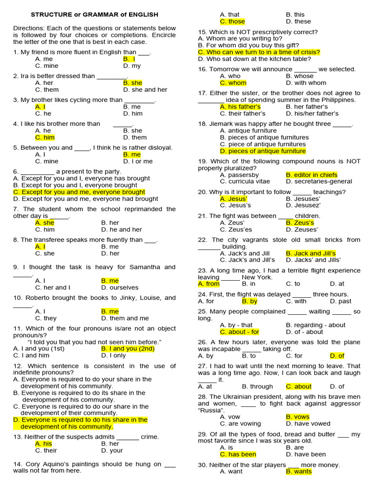 STRUCTURE-or-GRAMMAR-of-ENGLISH | PDF | Semantics | Languages