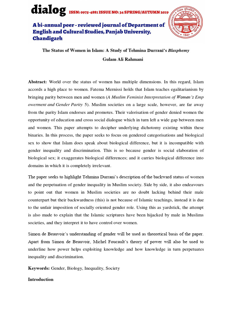 6.gulam Ali Rahmani The Status of Women in Islam A Study of Tehmina ...