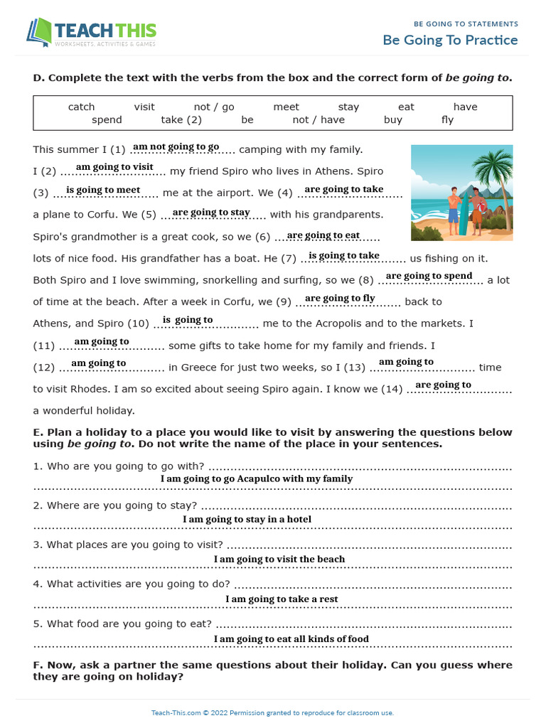 Be-Going-To-Practice-3 | PDF | Linguistic Morphology | Language Mechanics