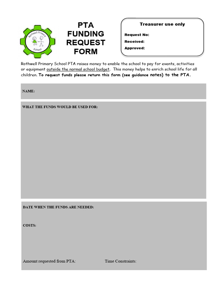 PTA Funding Request Form FINAL | PDF