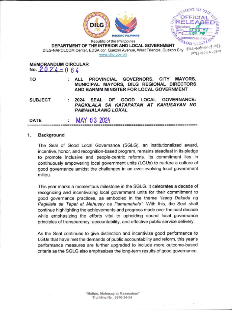 MC2024 064 DTD May32024 SGLG Guidelines - 240510 - 151043 | PDF