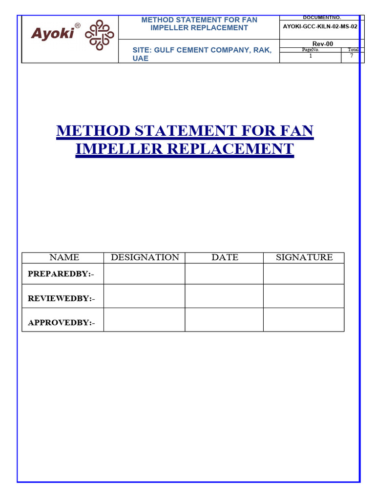 Method Statement - Girth Gear | PDF | Personal Protective Equipment