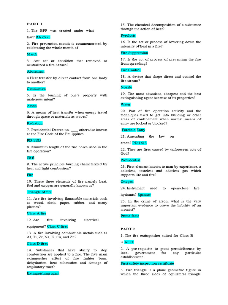 Fire Officer Exam Reviewer | PDF | Fires | Combustion