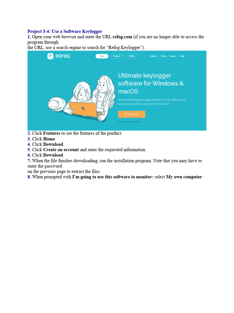 Project 3-4 - Use A Software Keylogger | PDF | Career & Growth | Business