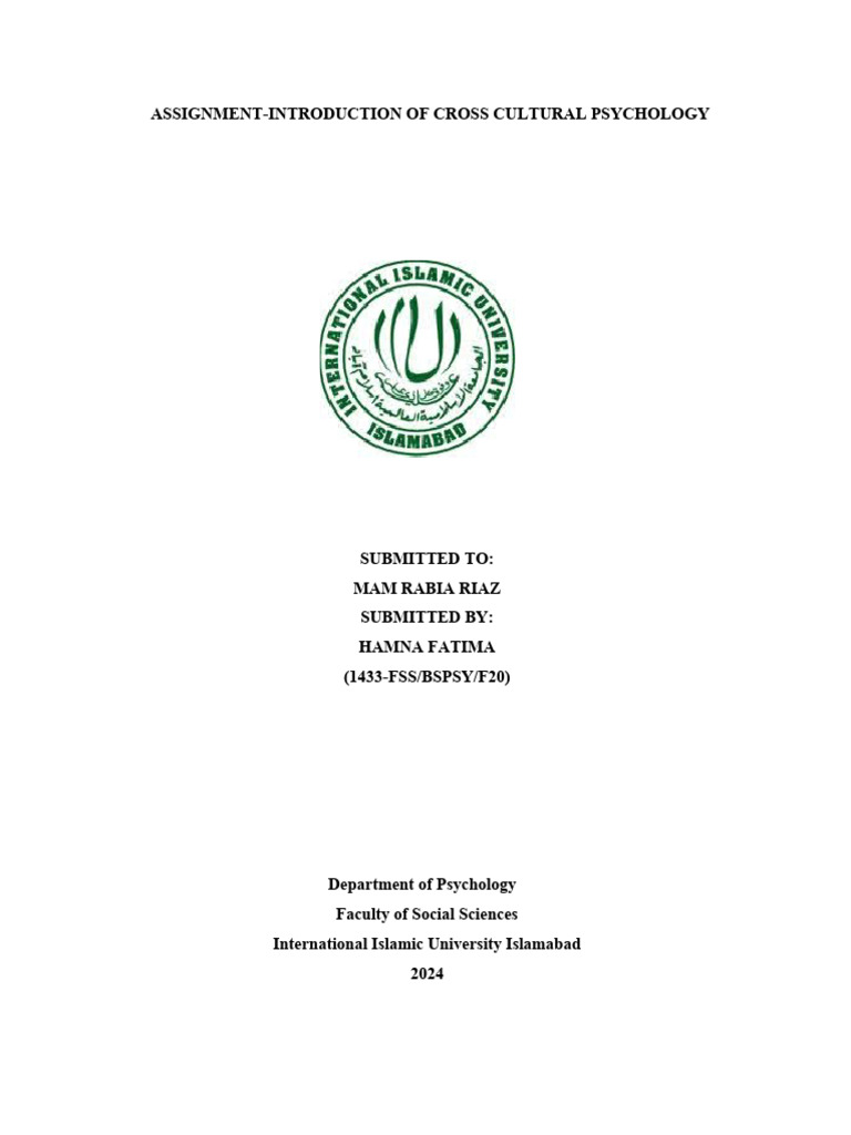 Cross-Cultural Psychology Overview | PDF | Psychology | Emotions