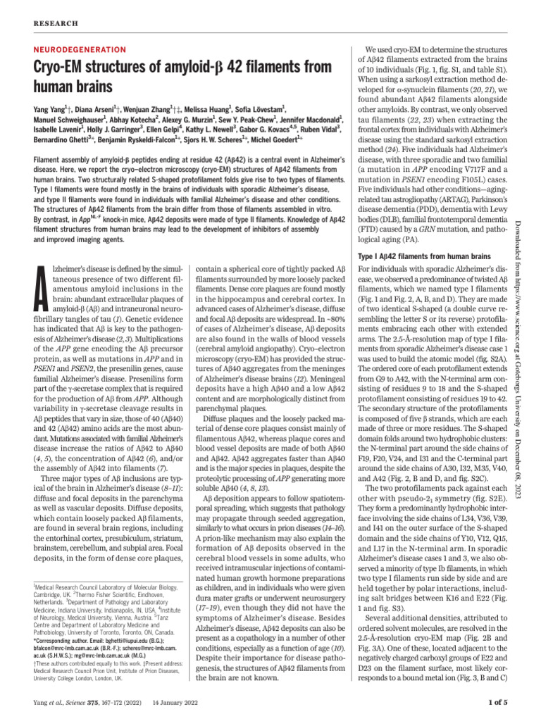 Morphology Ab42 Science - Abm7285 | PDF | Amyloid Beta | Amino Acid