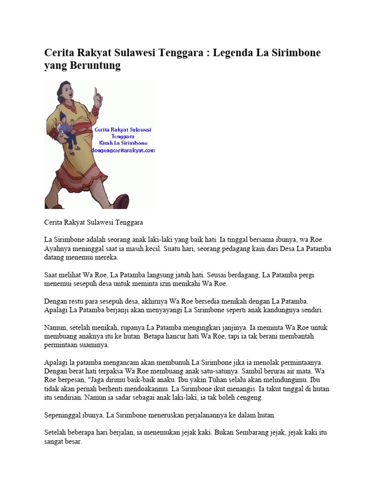 Cerita Rakyat Sulawesi Tenggara | PDF