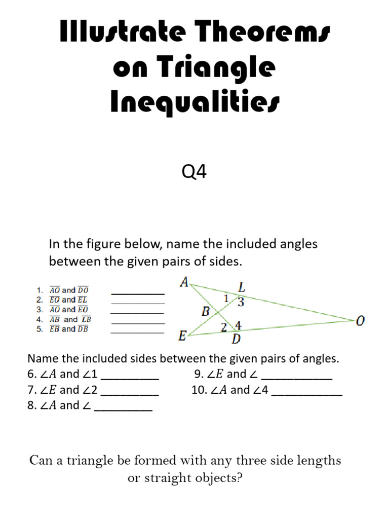 Triangle Inequality Theorems Explained | PDF | Triangle | Classical ...