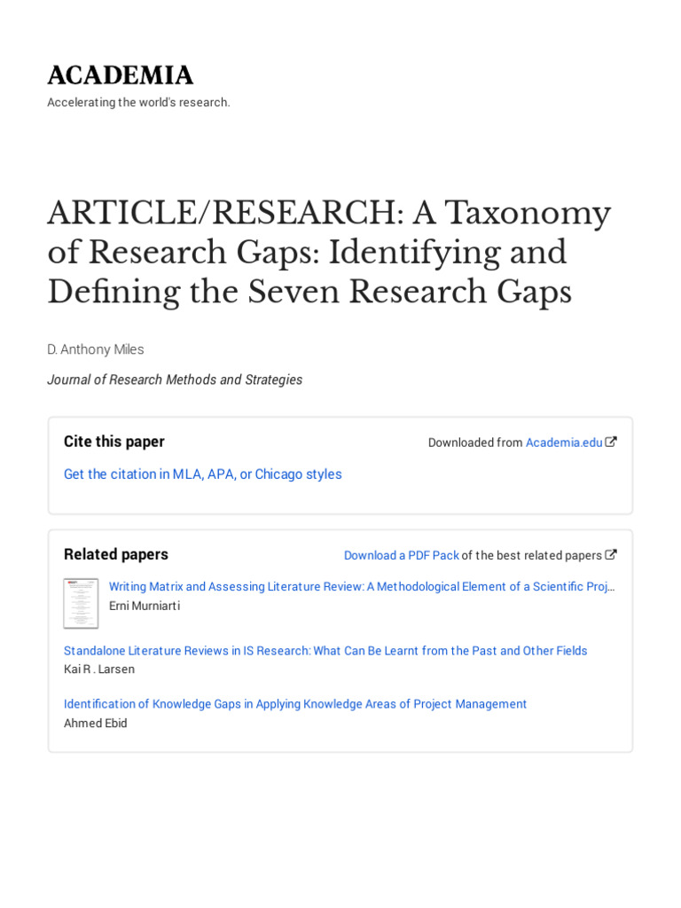 Additional Reading - Research Gaps | PDF | Methodology | Theory