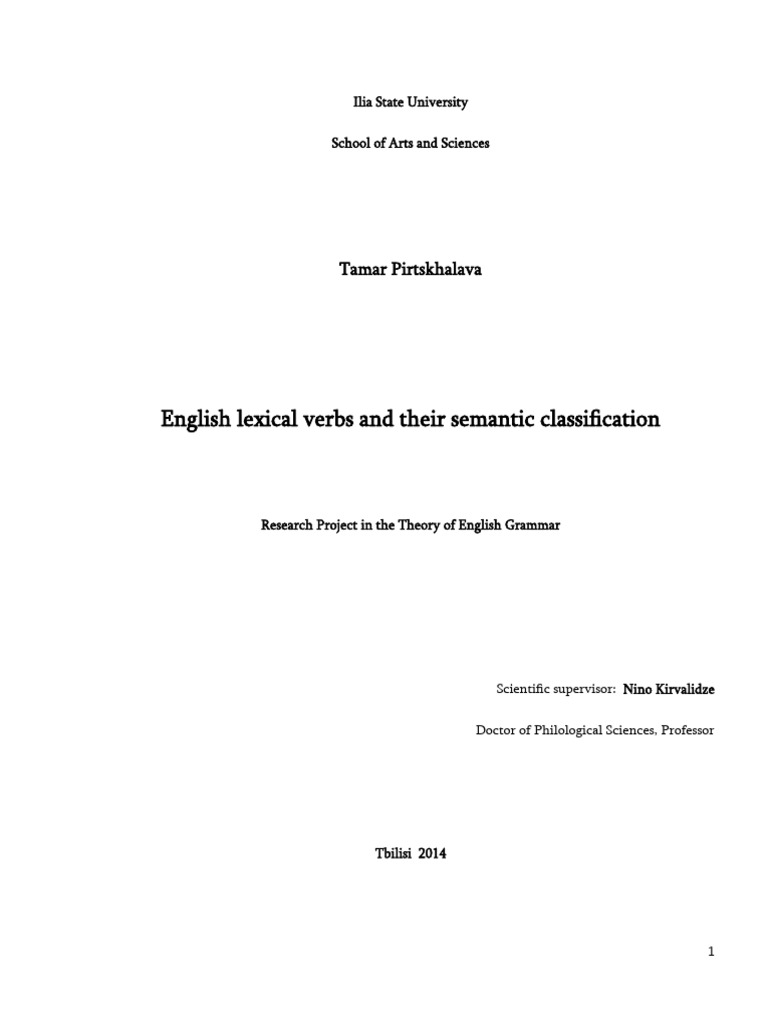 English Lexical Verbs: Types & Examples | PDF | Verb | Word