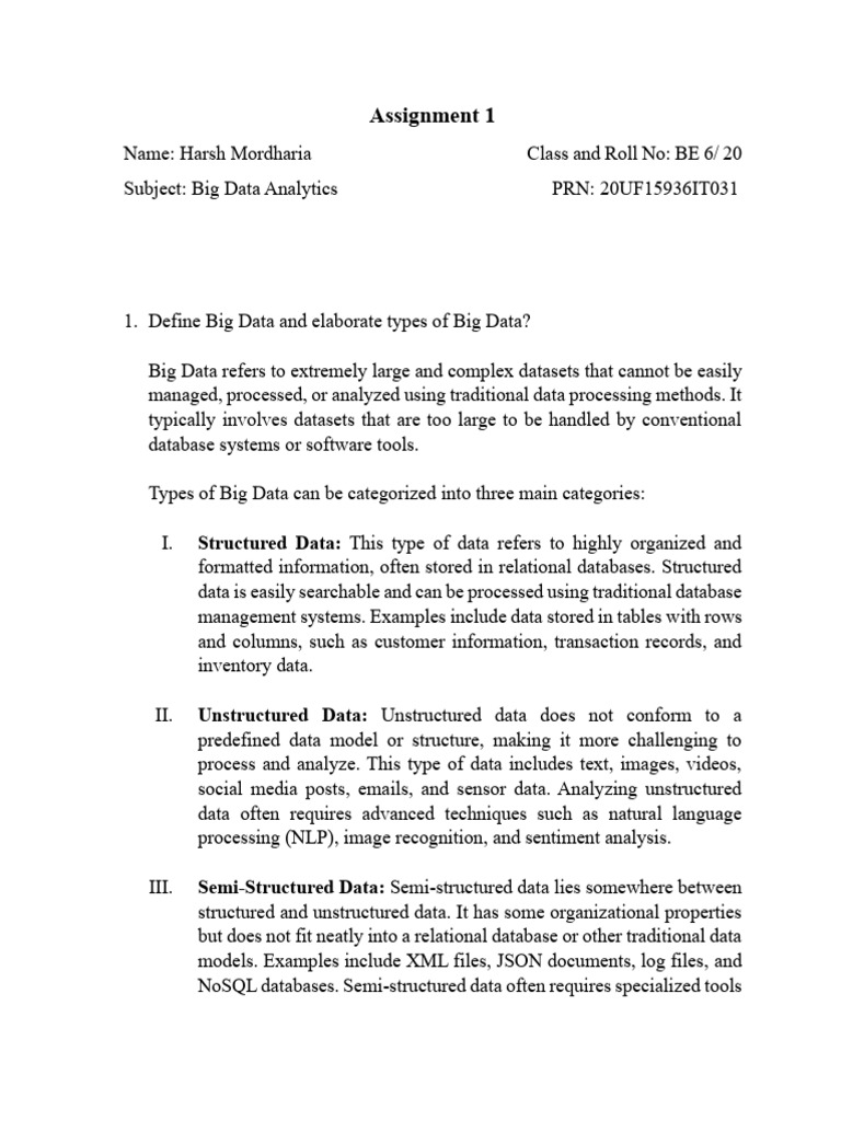 BDA Assignment1 BE6 20 | PDF | Map Reduce | No Sql