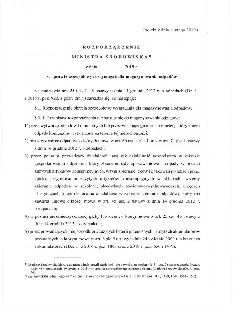 Rozp. Magazynowanie Odpadów | PDF