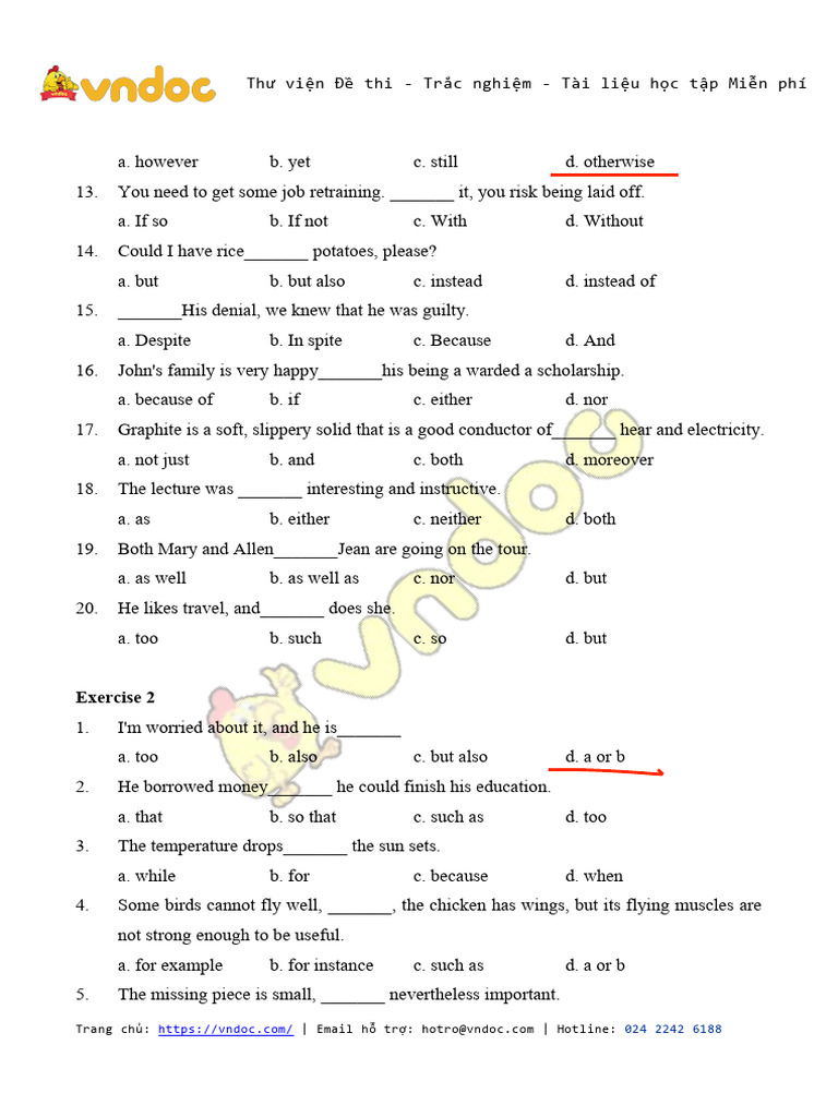 Conjunction exercise | PDF