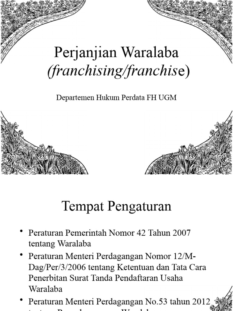 Perjanjian Waralaba | PDF