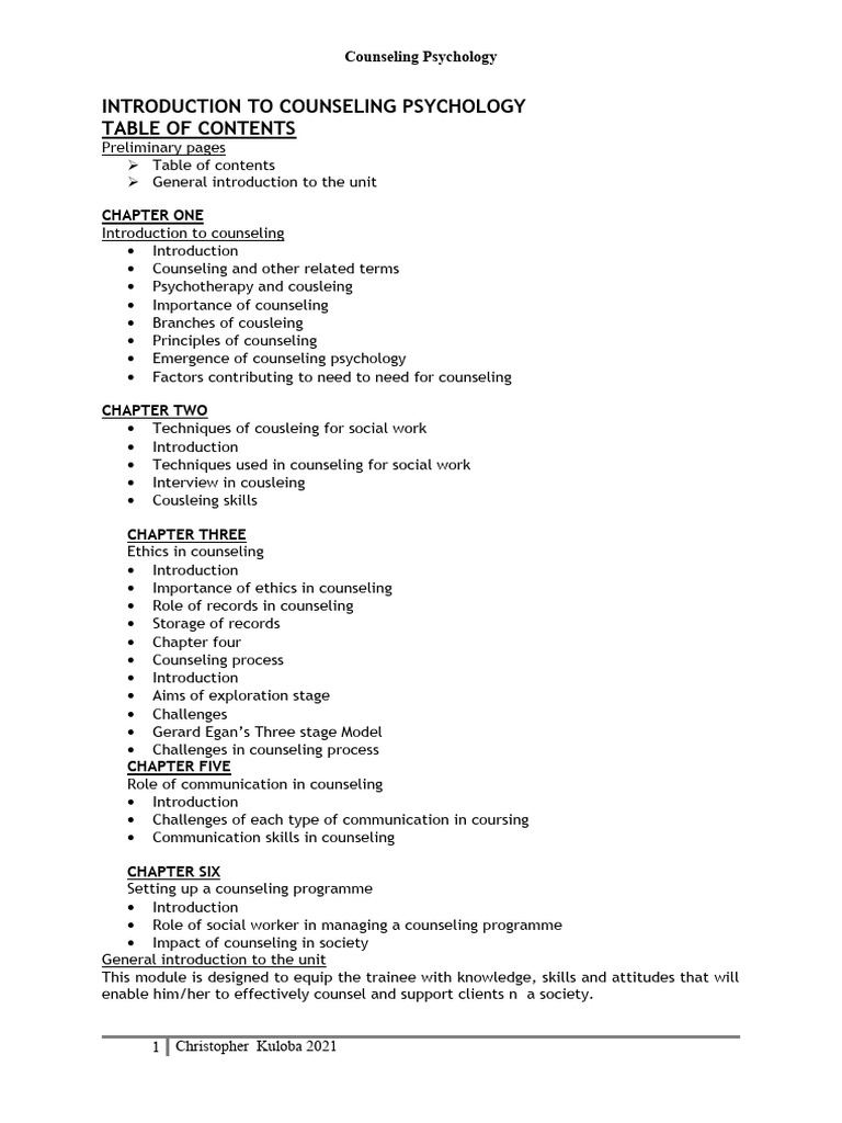 COUNSELING PSYCHOLOGY | PDF | Psychotherapy | Psychology