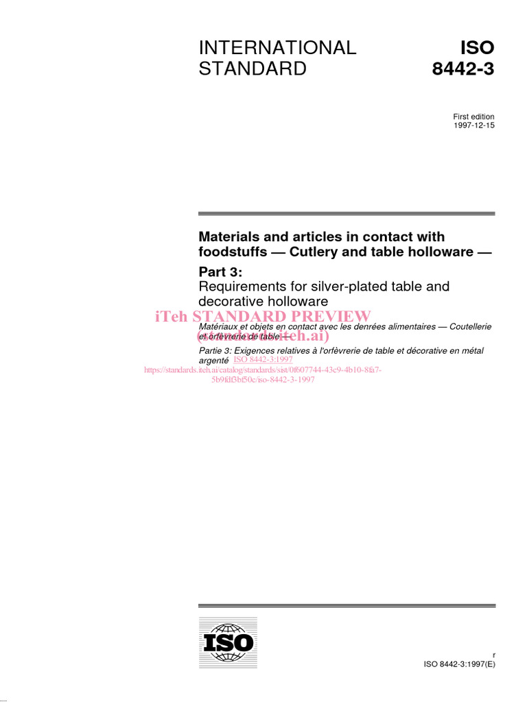 Preview ISO 8442 3 1997 | PDF | International Organization For ...