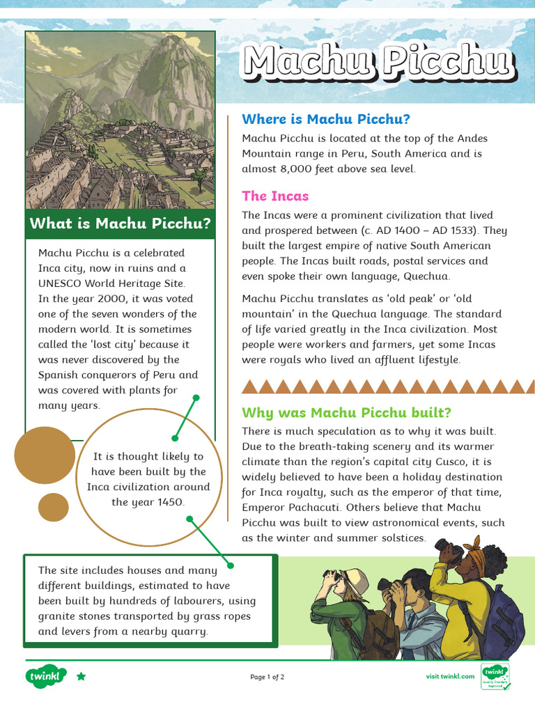 t2 e 5404 Uks2 Seven Wonders of The Modern World Machu Picchu ...