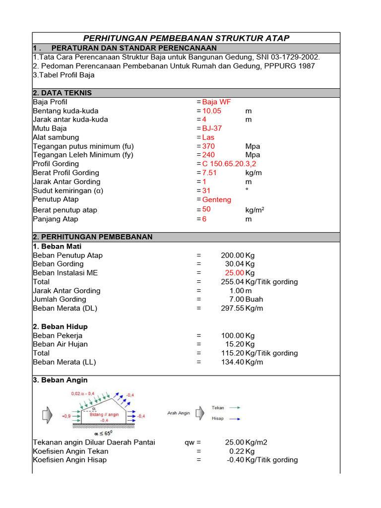 Perhitungan Struktur Atap | PDF