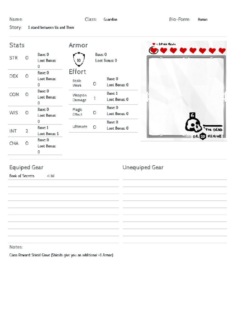 IC RPG Character Sheet | PDF