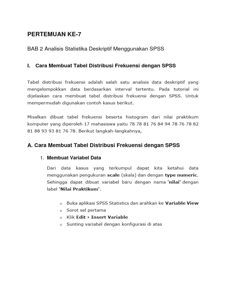 Mean Median Modus Spss | PDF