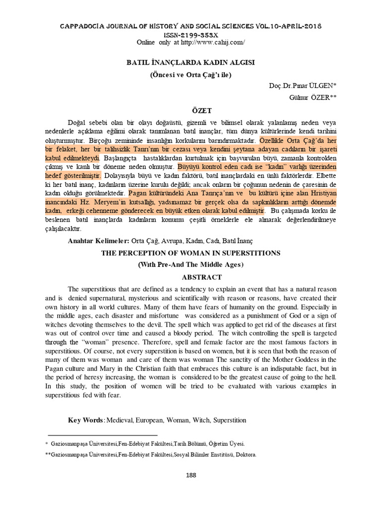 BATIL INANCLARDA KADIN ALGISI Oncesi Ve | PDF